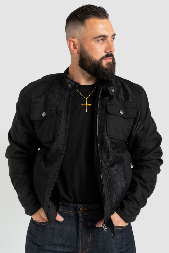 Mesh PL Jacket : Black Protective Motorcycle Jacket – Gasoline Alley ...